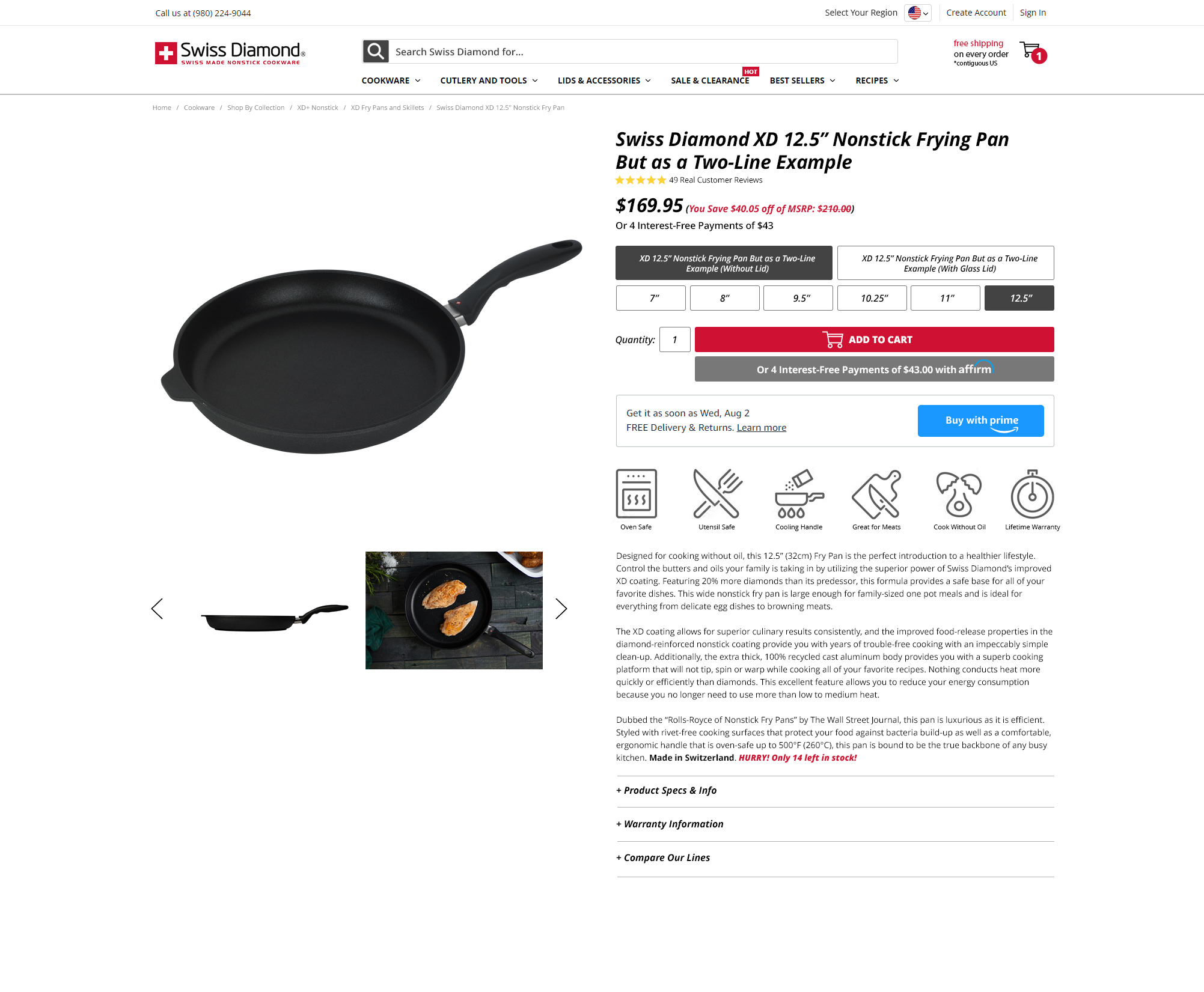 Swiss Diamond Product Page Redesign V2 – AJ Hauser: Portfolio